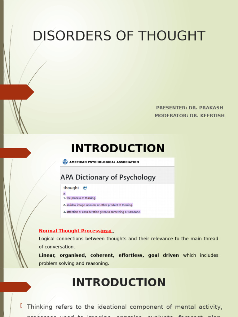 Disorders of Thought | PDF | Delusion | Thought