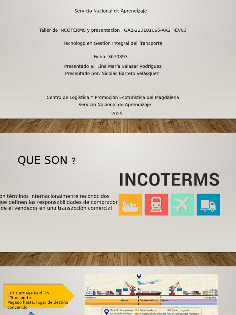 Taller de INCOTERMS y presentación . GA2-210101065-AA2 -EV03 | PDF | Comercio | El comercio ...