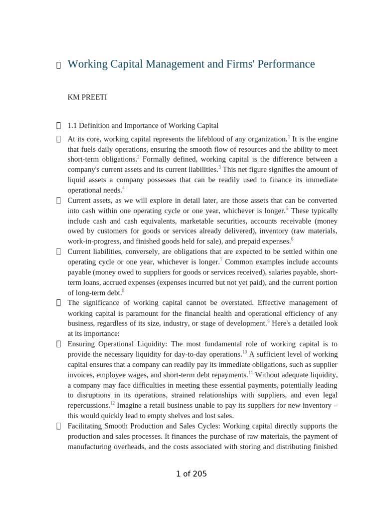 working capital | PDF | Working Capital | Inventory