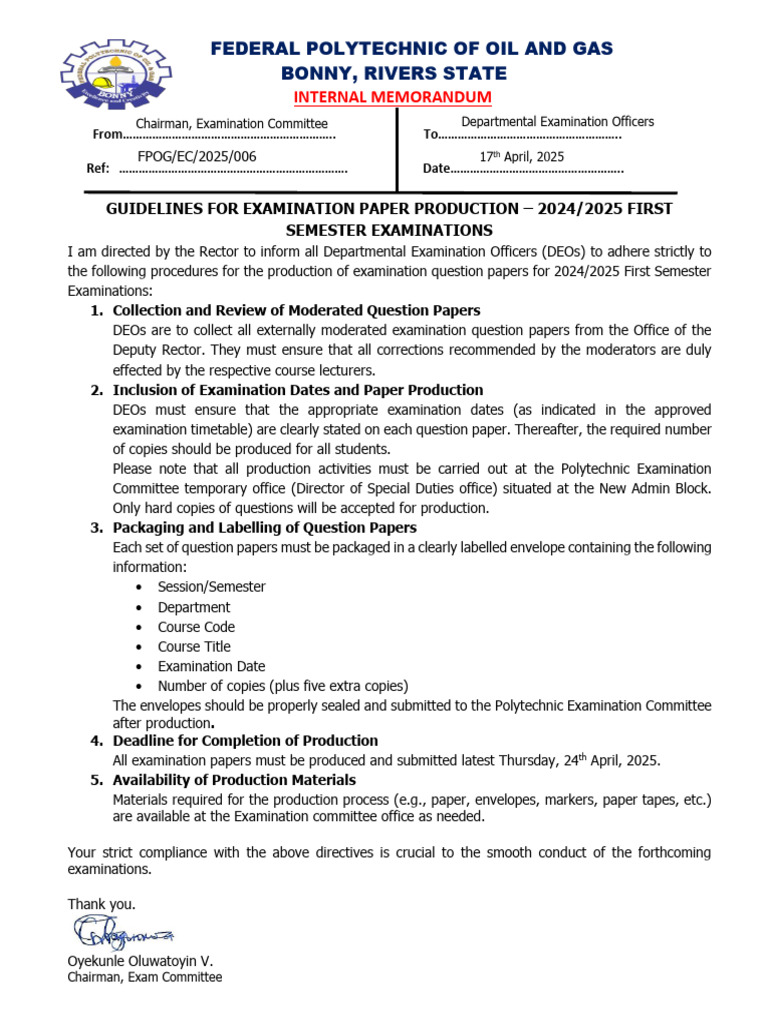 Exam Paper Production Guidelines 2024/25 | PDF