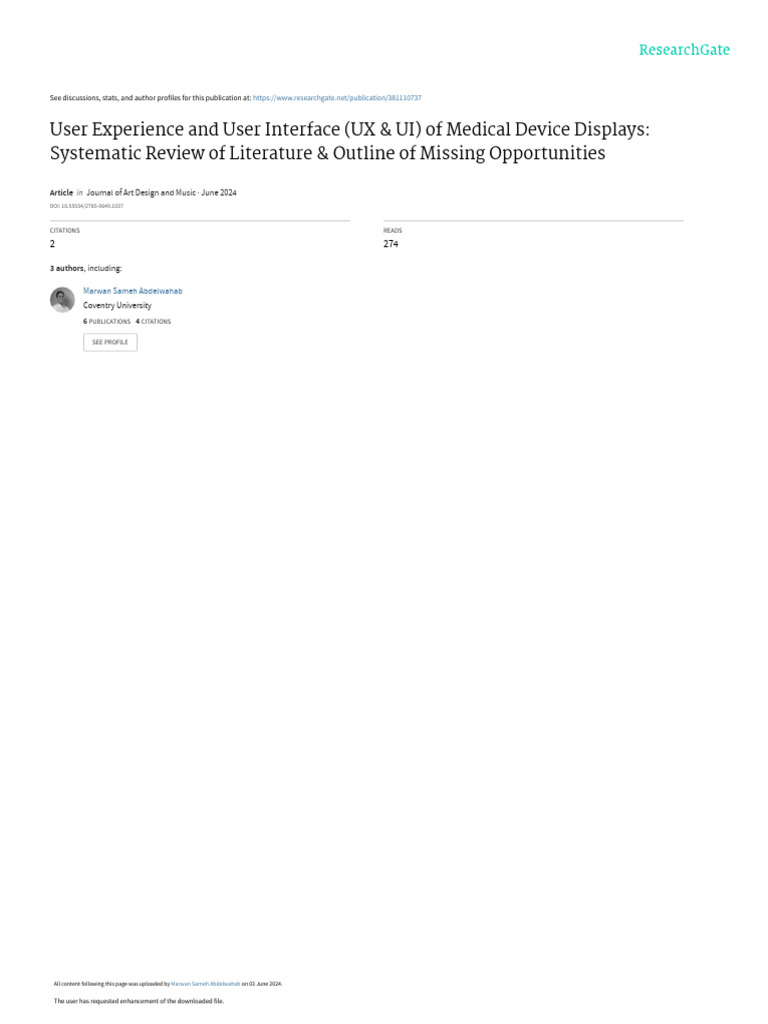 Systematic Reviewof Literatureon Medical Device Display User ...