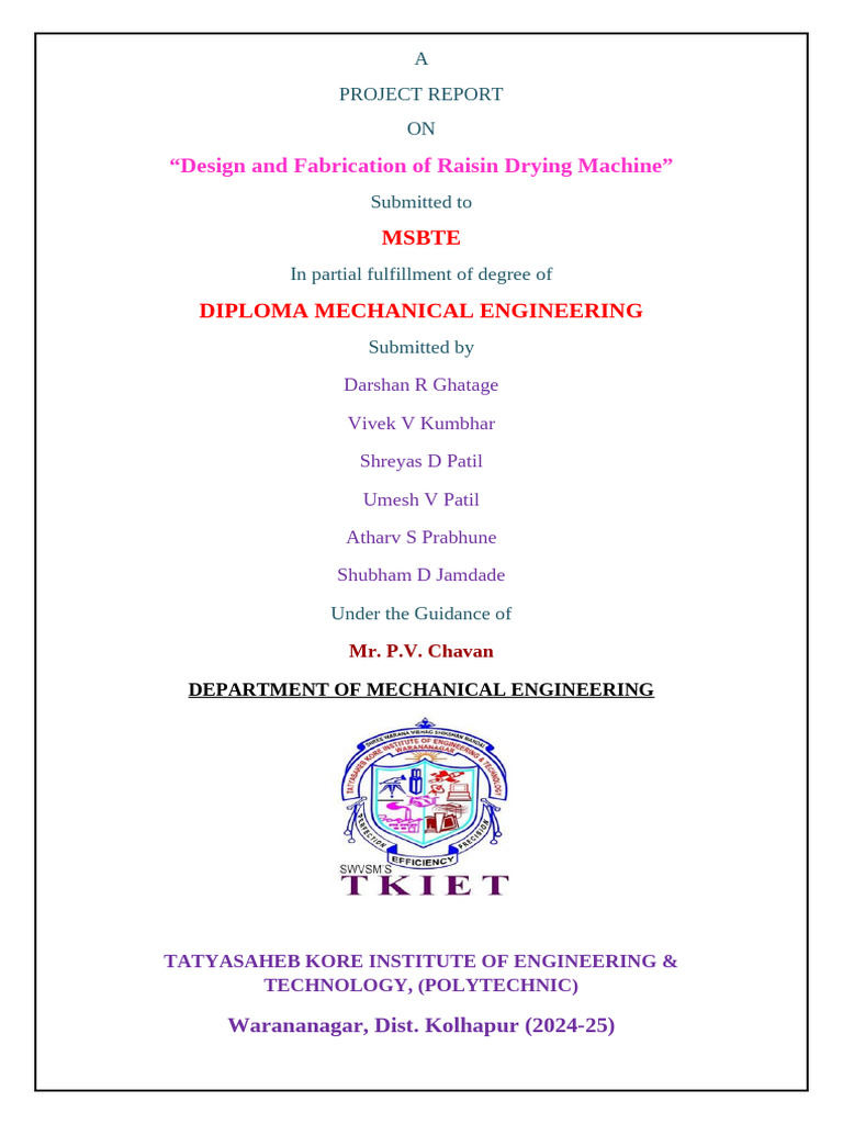 RAISIN Project Front Pages | PDF | Belt (Mechanical) | Raisin