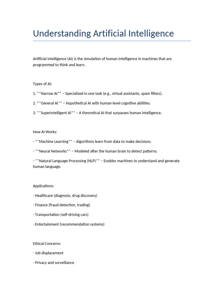 Understanding Artificial Intelligence Basics | PDF