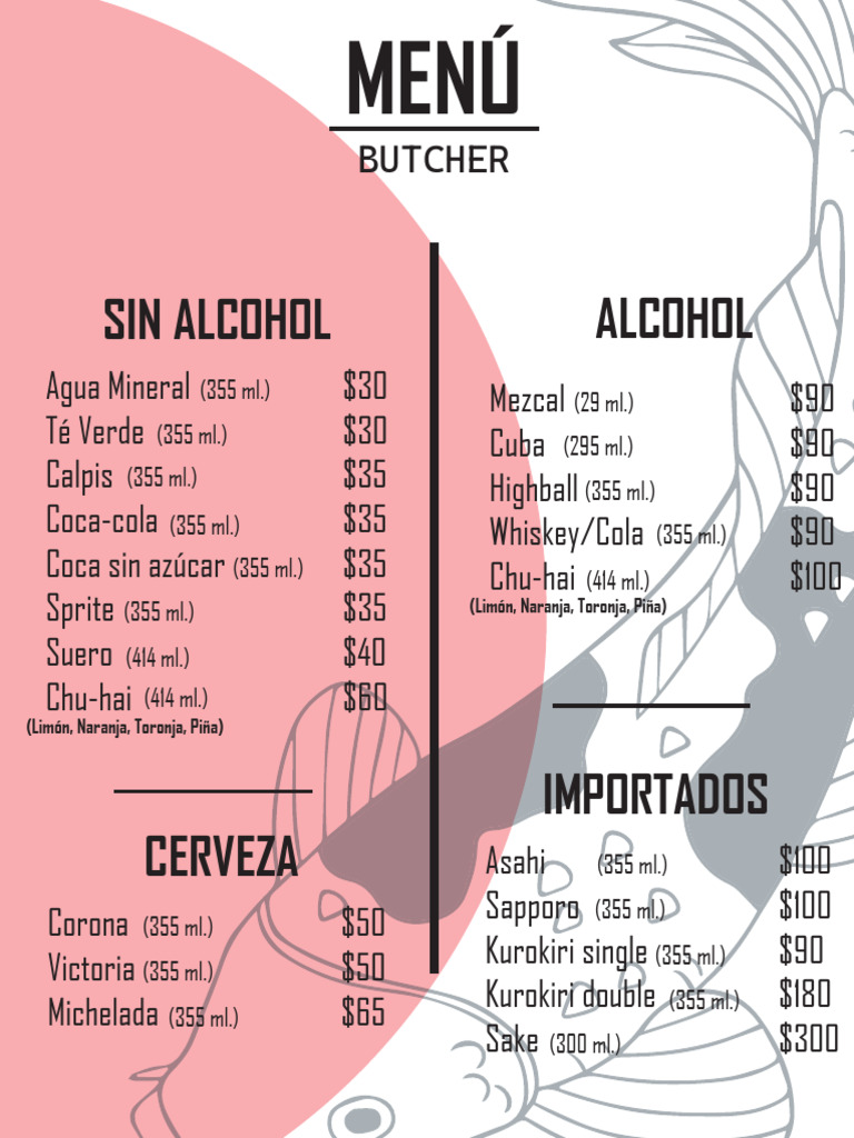Nuevo Menu Butcher | PDF | Cocina | Alimentos