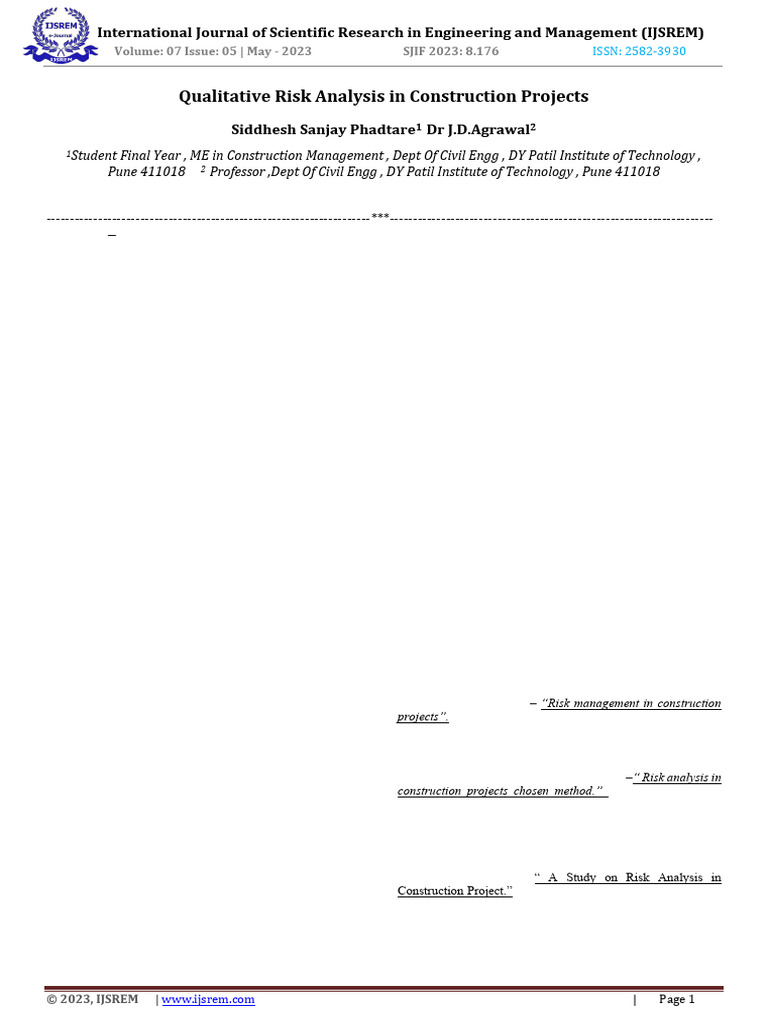 ME Paper Qualitative Risk Analysis | PDF | Risk | Qualitative Research