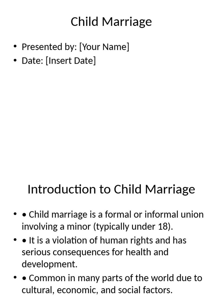 Child Marriage Presentation | PDF
