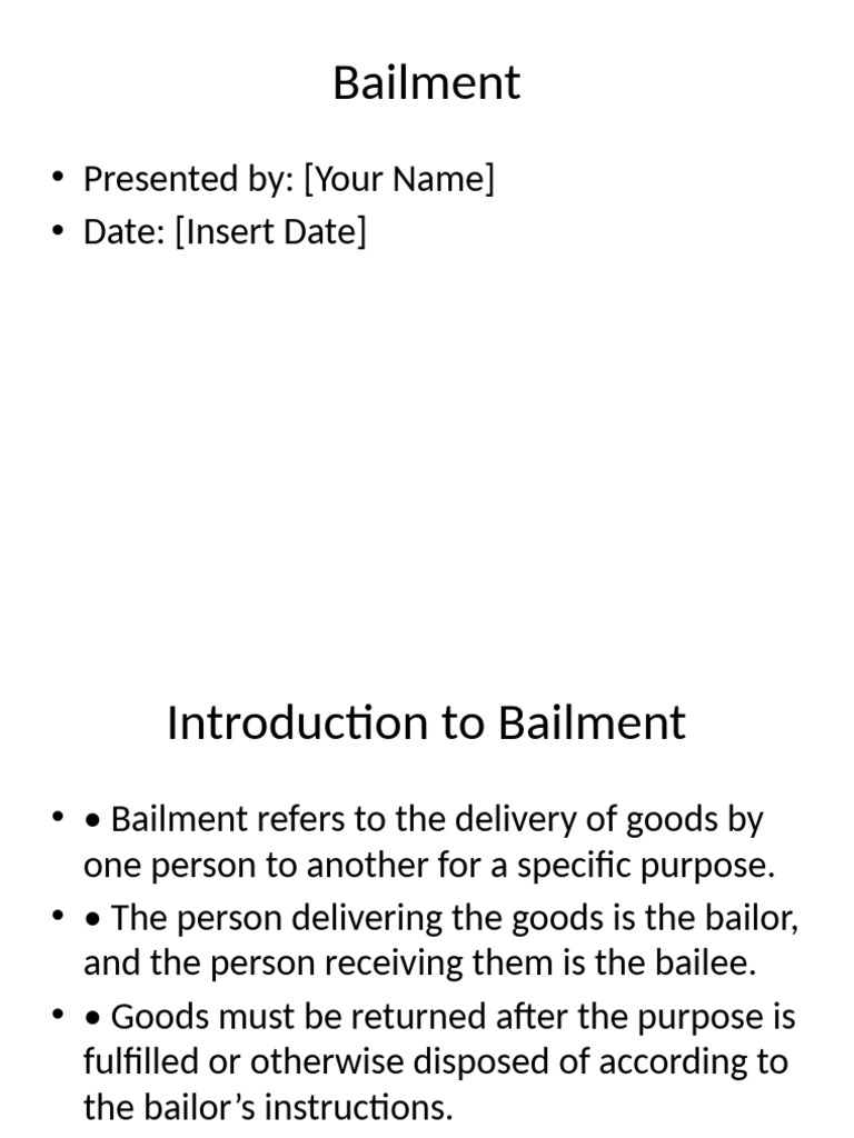 Bailment Presentation | PDF