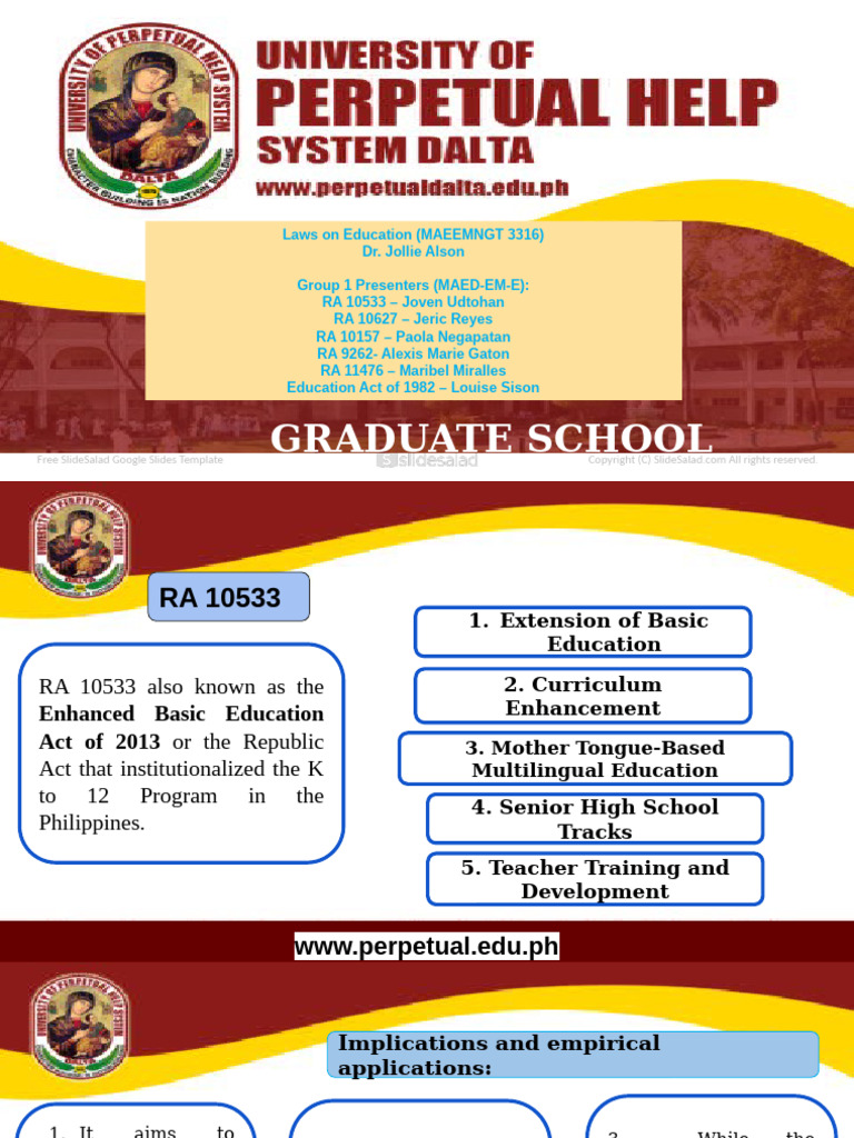 Group 1 3 MAED EM E Laws On Education | PDF | Violence | Justice