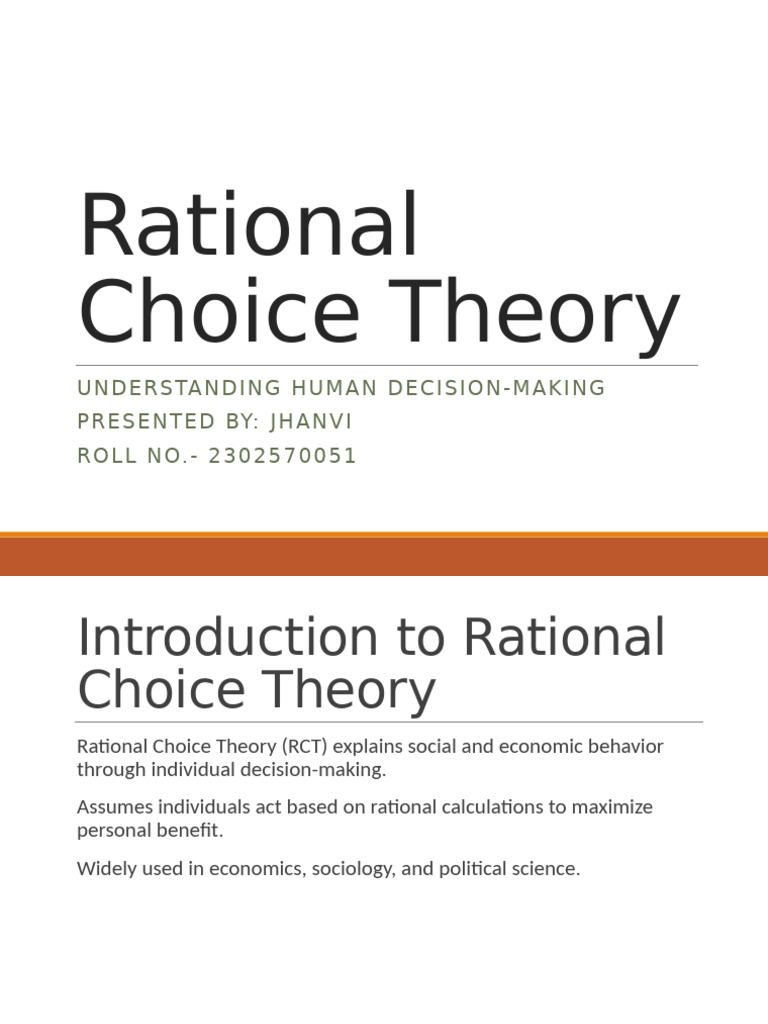 Rational Choice Theory Explained | PDF