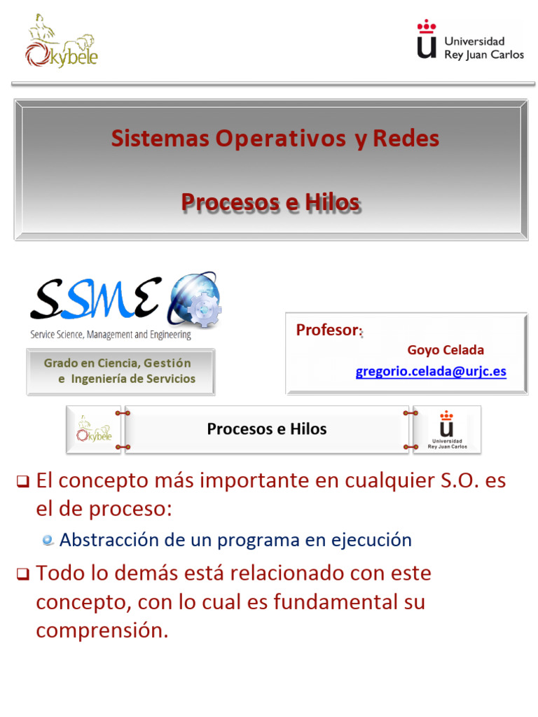 SOR.T2.Procesos e Hilos - New | PDF | Hilo (Computación) | Unidad Central de procesamiento