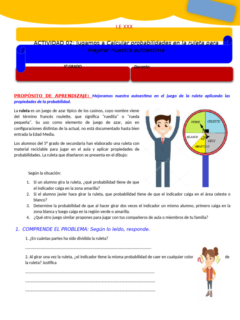 5° - Actividad 2 | PDF | Probabilidad | Ruleta