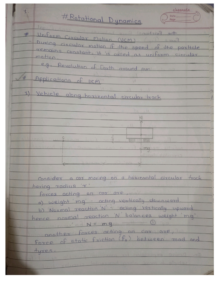 Rotational Dynamics Notes | PDF