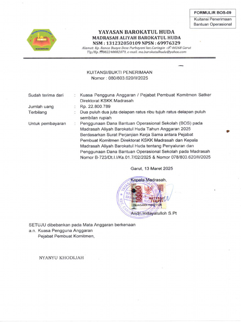 Kuetansi Penerimaan | PDF