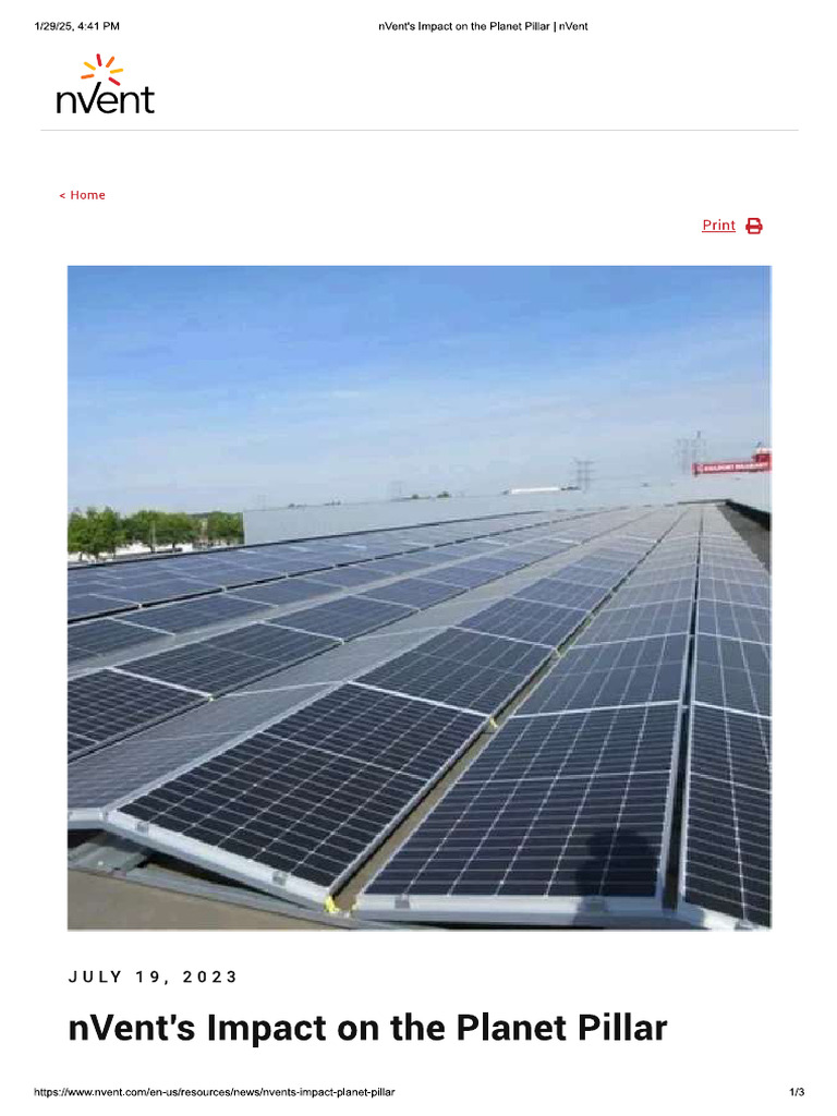 Nvent Impact On The Planet Pillar | PDF