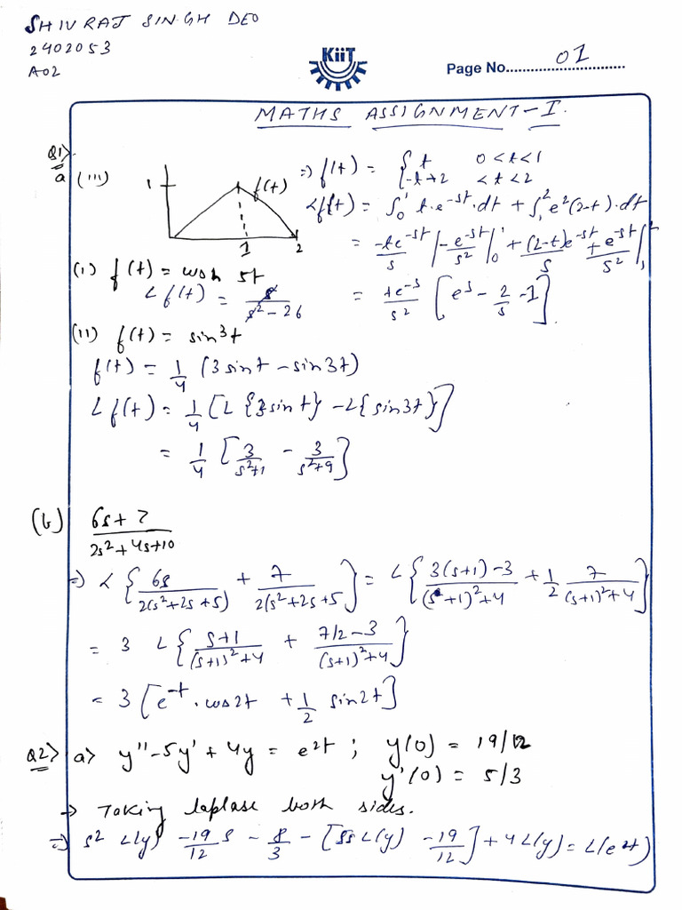 Maths Assignment01 Shivraj Singh Deo | PDF