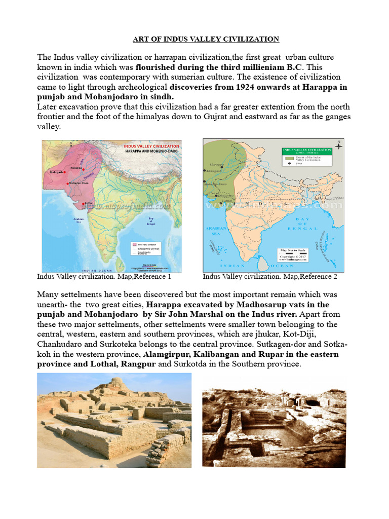 Indus Valley Civilization Artifacts and Map | PDF