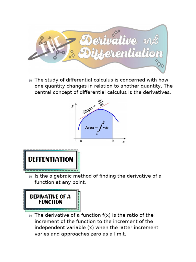 The Derivative and Differentiation | PDF