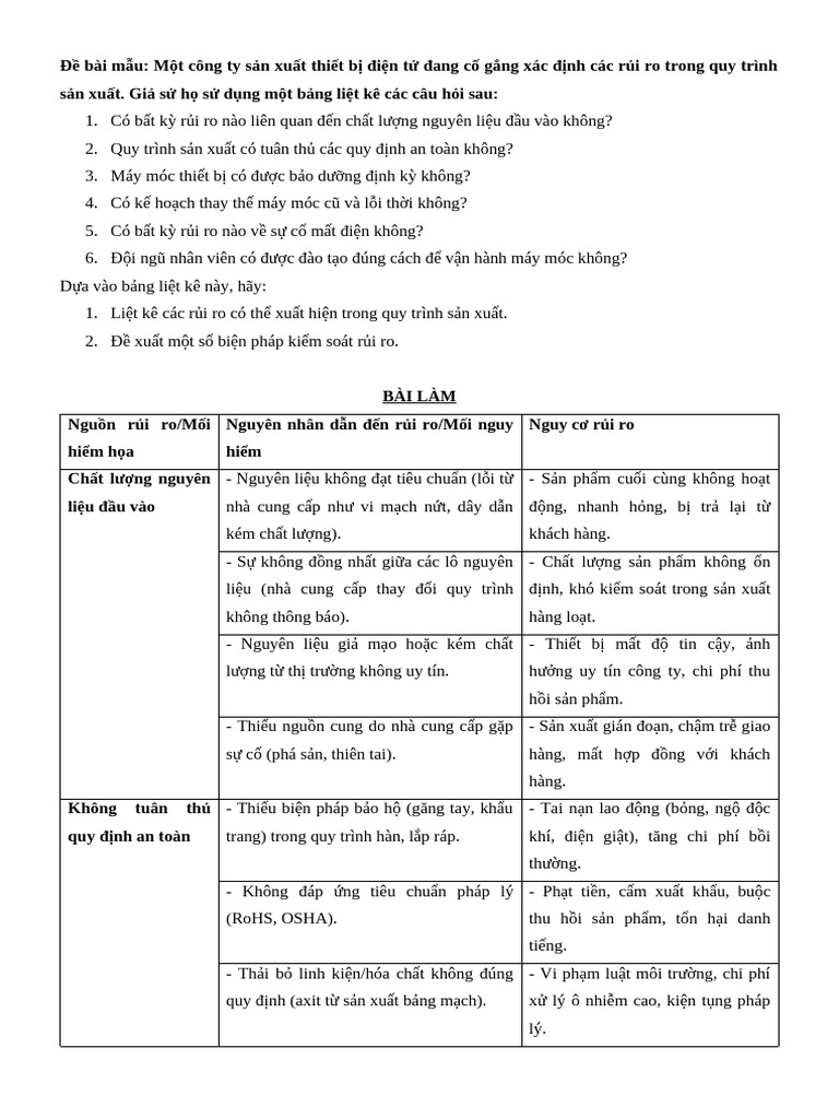 ÔN TẬP QTRR - 5 | PDF