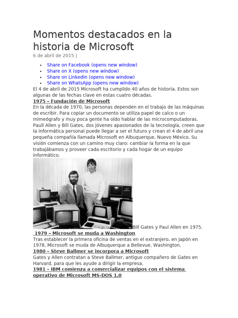 La Historia de Microsoft | PDF | Microsoft | Microsoft Windows