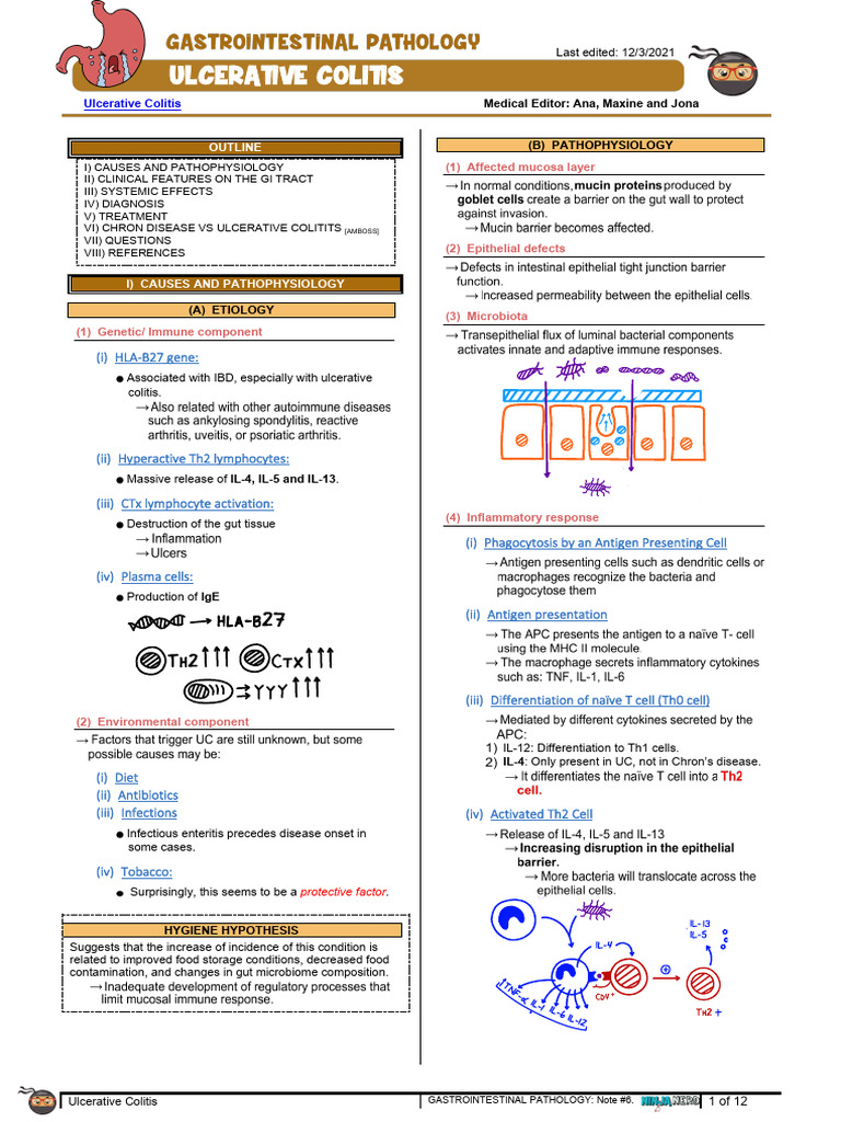 Ulcerative Colitis - Etiology, Pathophysiology, Clinical Features ...