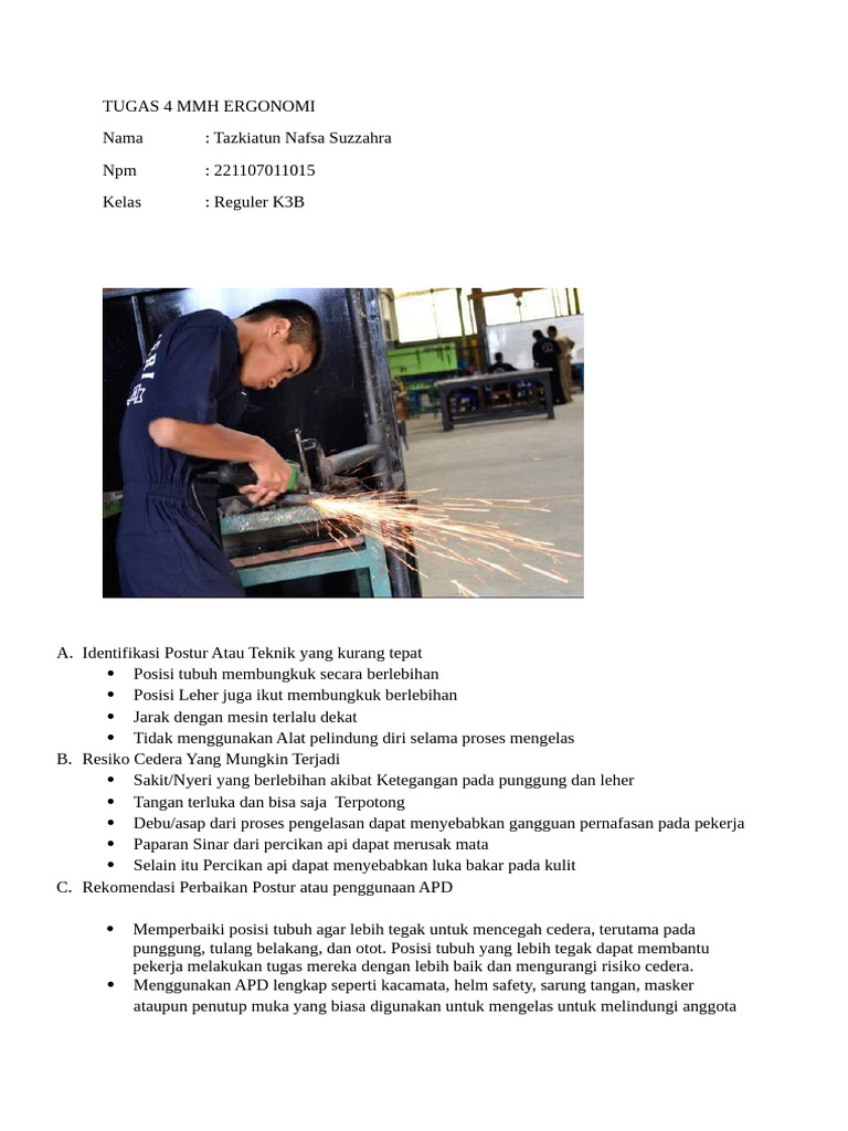 Tugas 4 MMH Ergonomi Tazkia | PDF