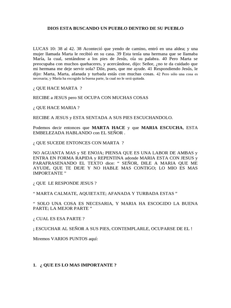 Dios Esta Buscando Un Pueblo Dentro de Su Pueblo | PDF | María, madre ...