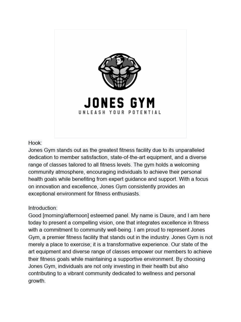 Jones Gym | PDF | Sustainability | Physical Fitness