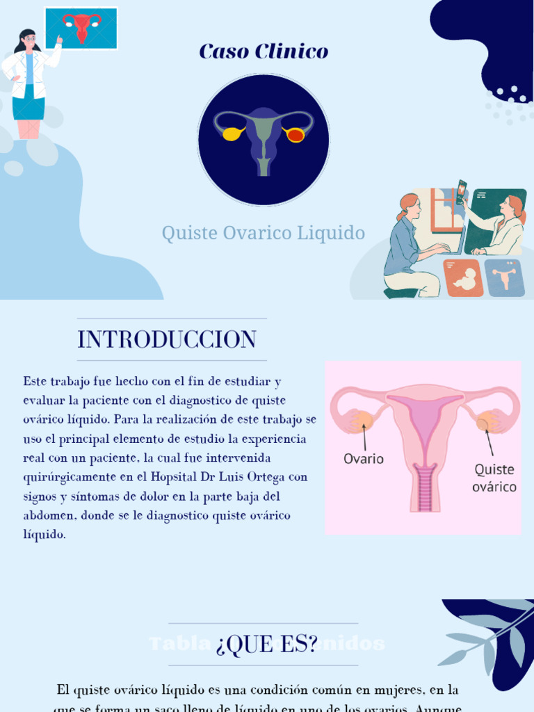 Quiste Ovárico Líquido: Diagnóstico y Tratamiento | PDF | Ultrasonido ...