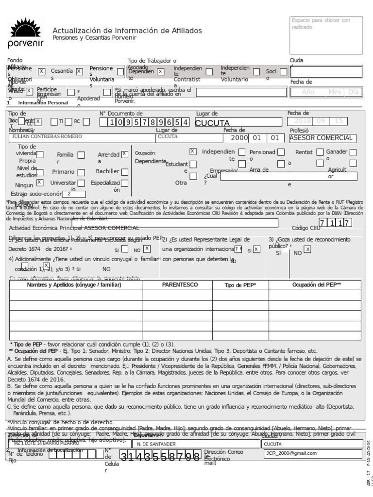 Formato de Afiliacion A Empleador | PDF