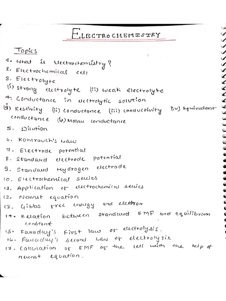 ELECTROCHEMISTRY | PDF