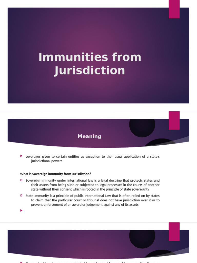 Immunities From Jurisdiction | PDF | Sovereign Immunity | Taxes