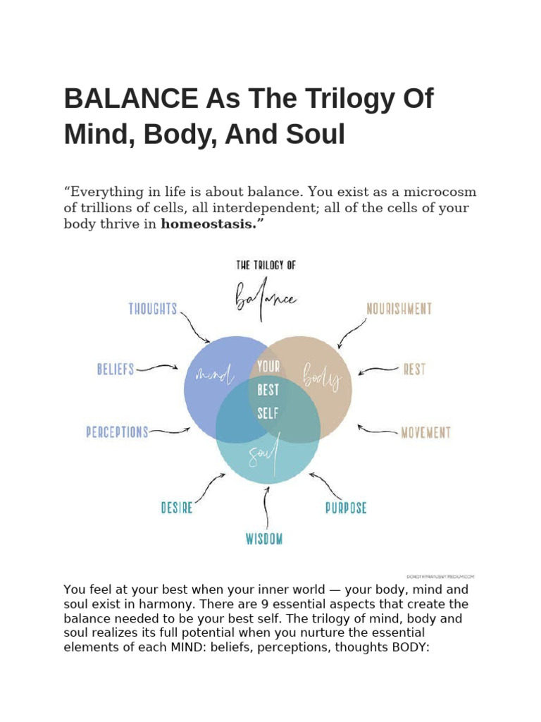 Harmony in Mind, Body, and Soul | PDF | Soul | Mind