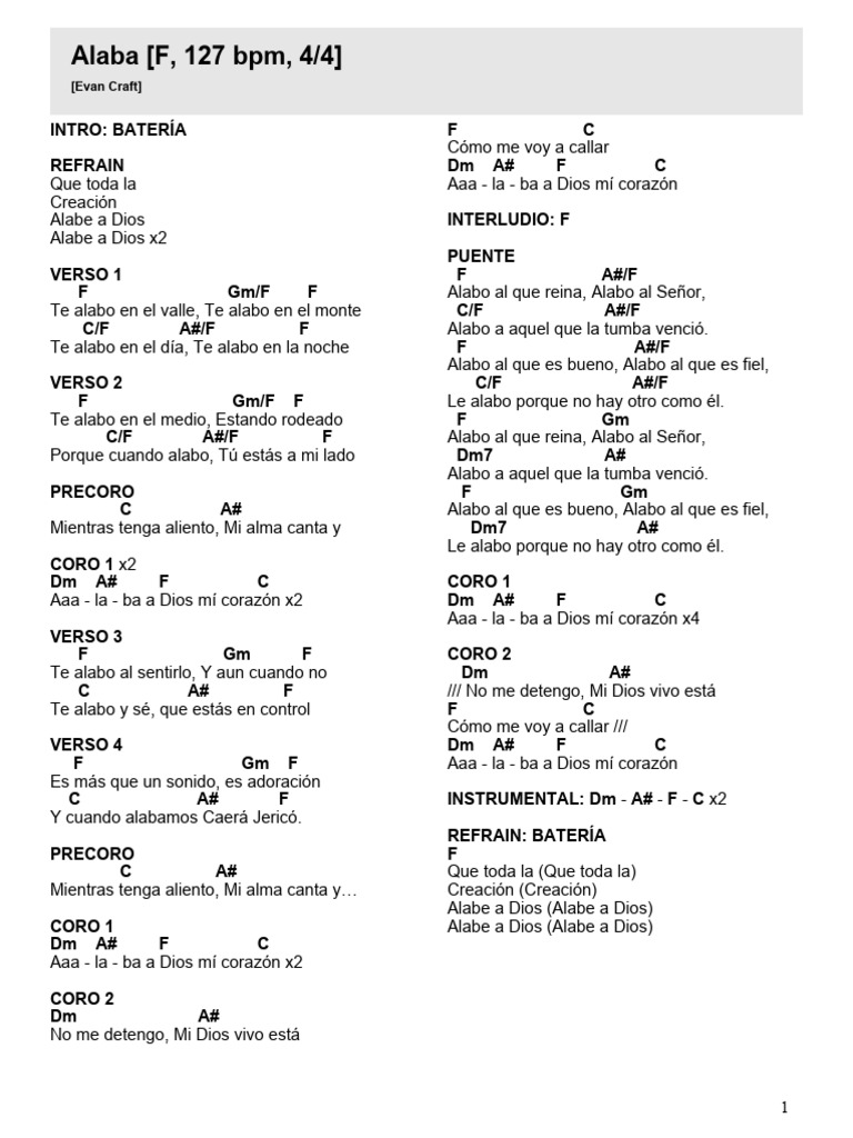 Alaba - Evan Craft - F | PDF