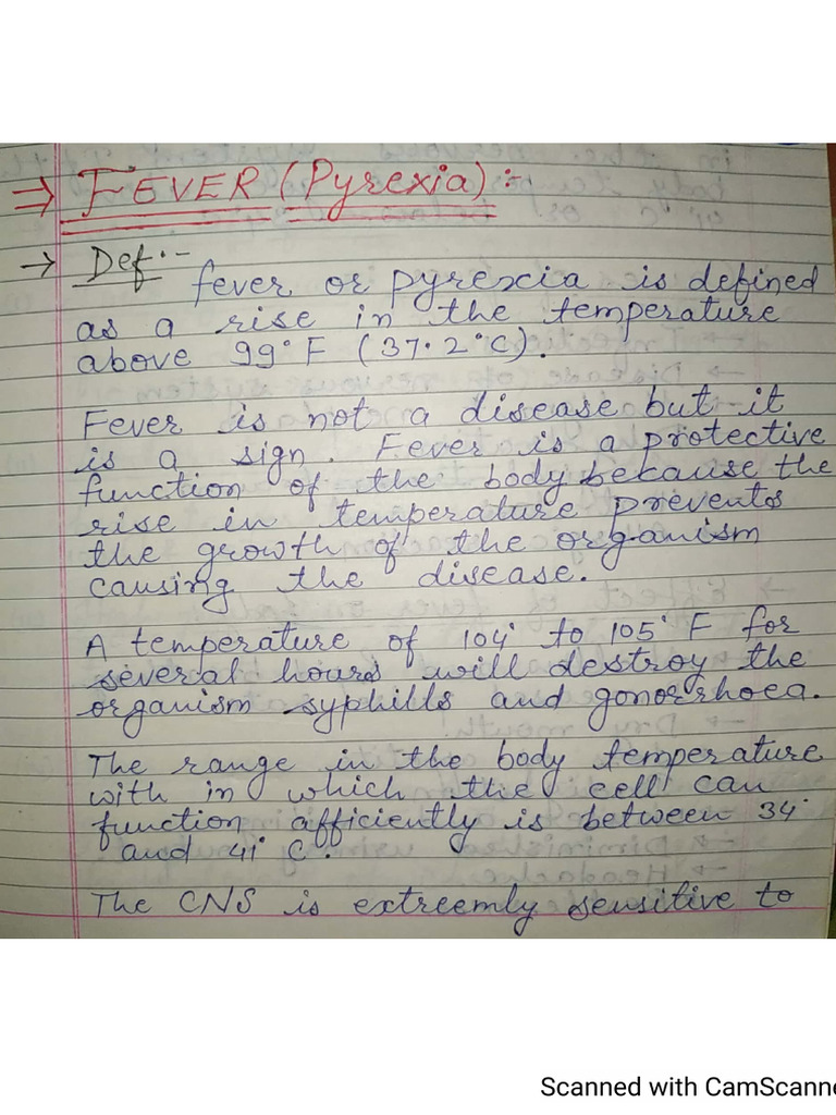 Fever (Pyrexia) | PDF