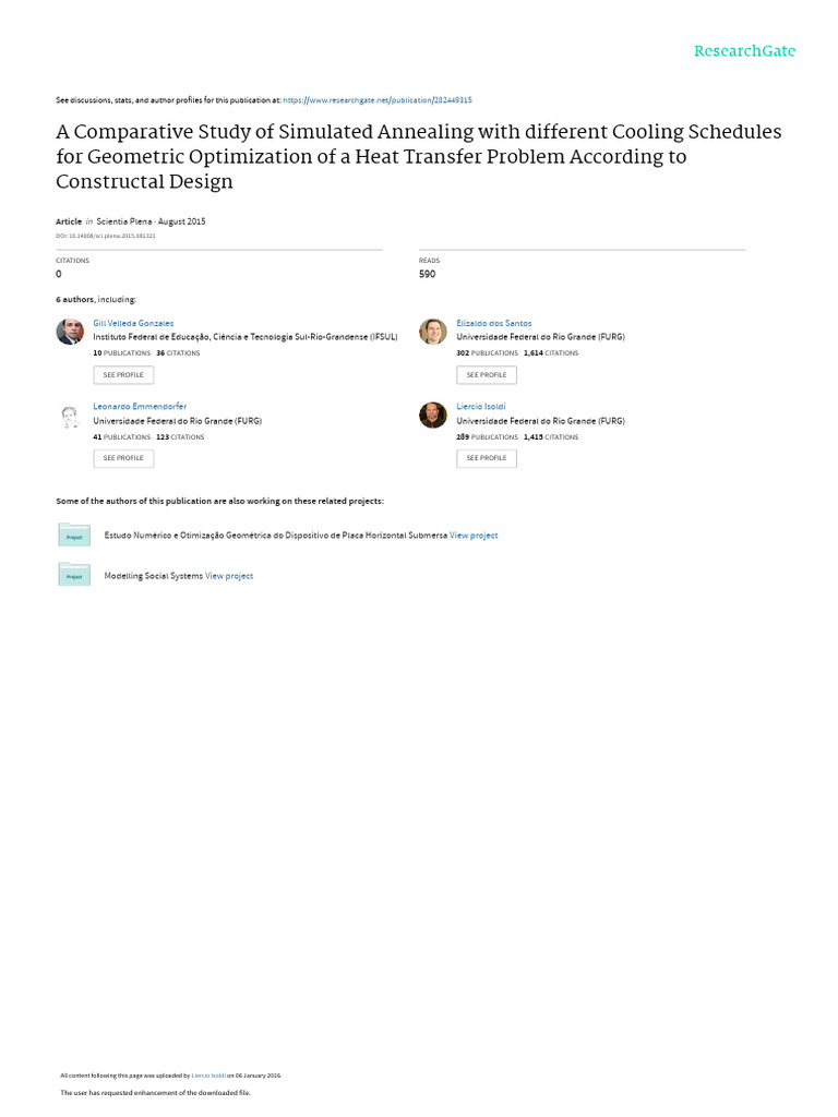 A Comparative Study of Simulated Annealing With Di | PDF | Analysis Of ...