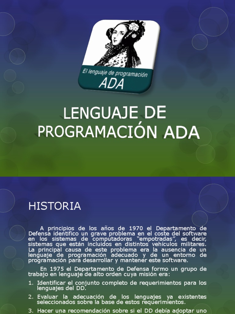 LENGUAJE DE PROGRAMACIÓN ADA | Lenguaje de programación | Software