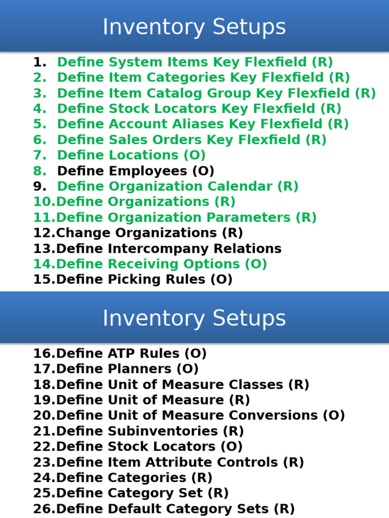 Oracle R12 Inventory Setup Guide | PDF | Forecasting | Inventory