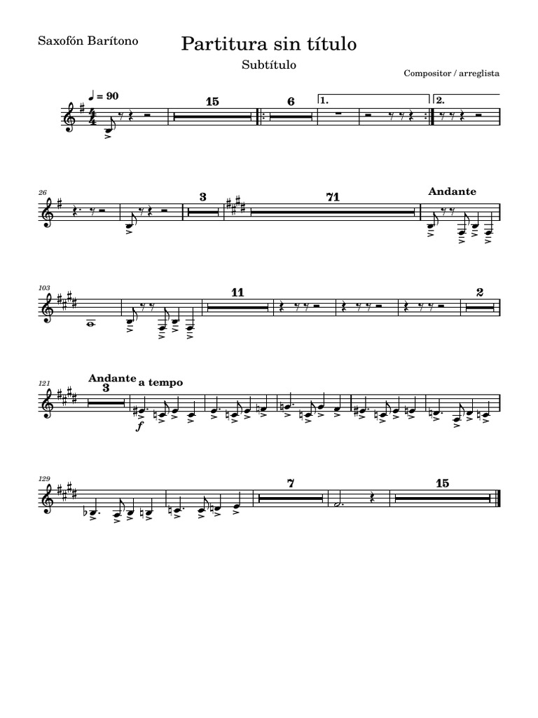 Partituras para Saxofón Barítono | PDF