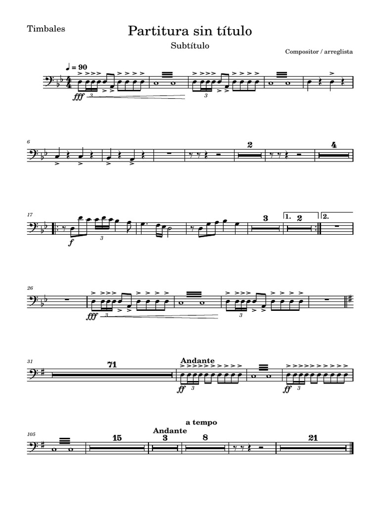 Partituras Individuales Timbales | PDF
