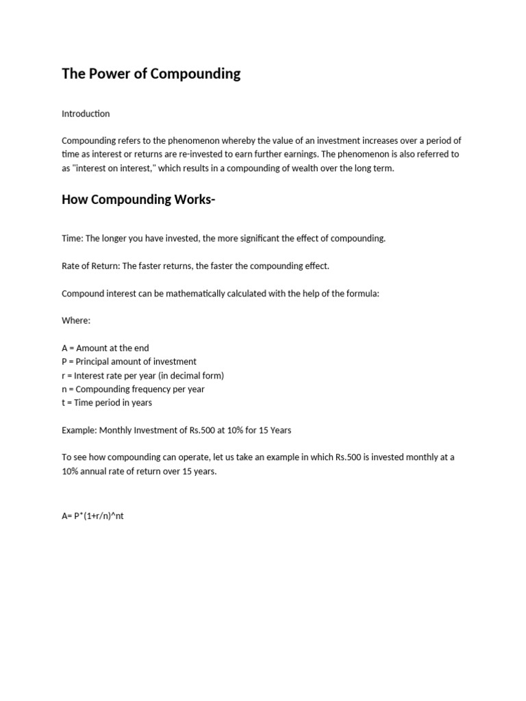 The Power of Compounding | PDF