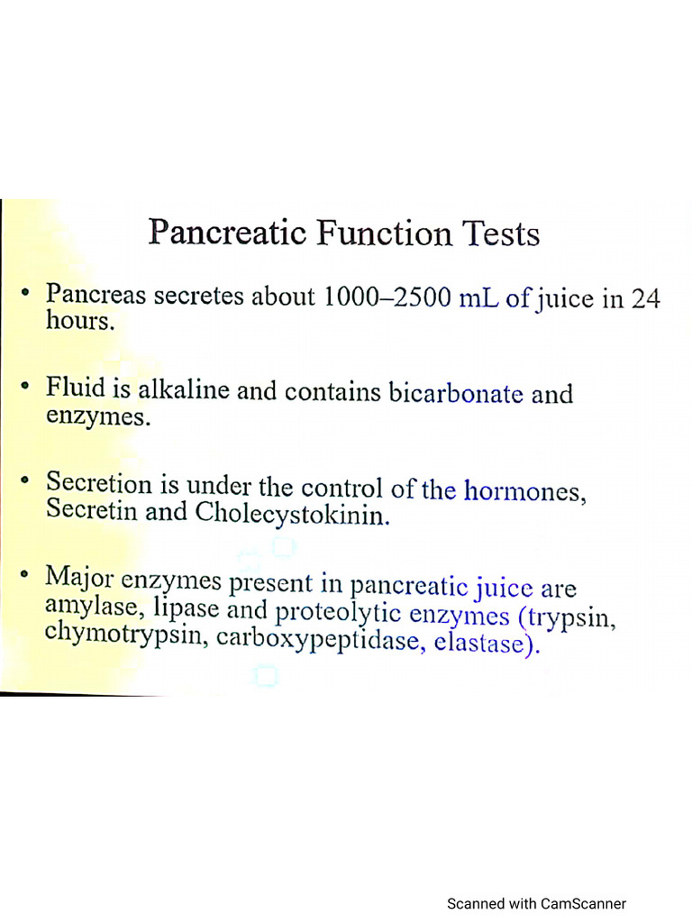 Pancreatic Function Test | PDF