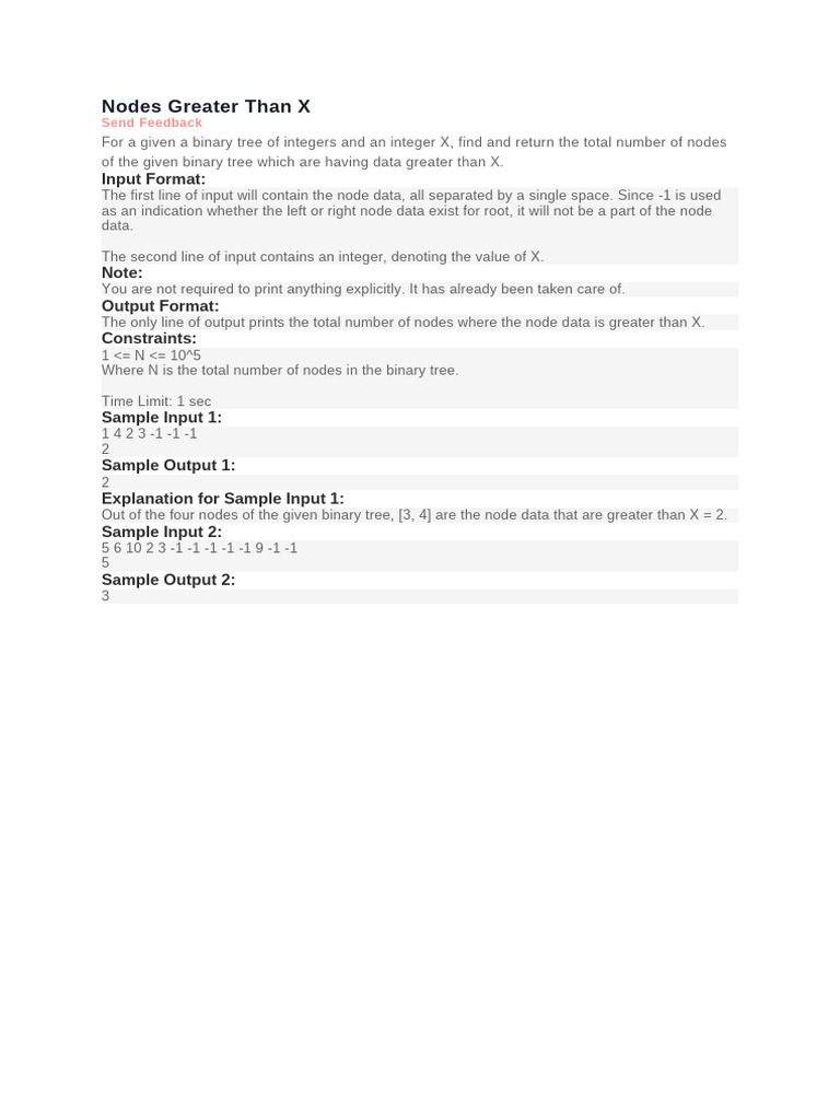 15. Nodes Greater Than X | PDF