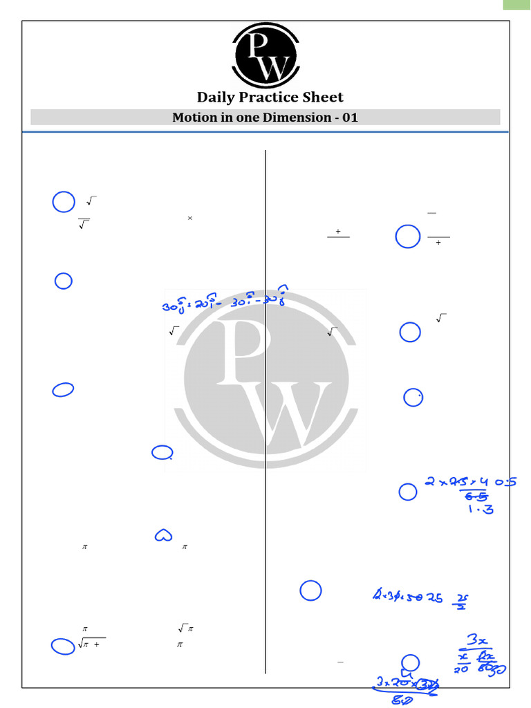 Neet Dpp-Question 1d | PDF | Speed | Acceleration