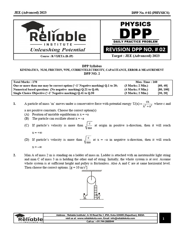 DPP-02 Main To Advanced English | PDF | Mass | Force