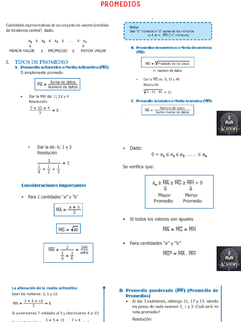 PROMEDIOS | PDF