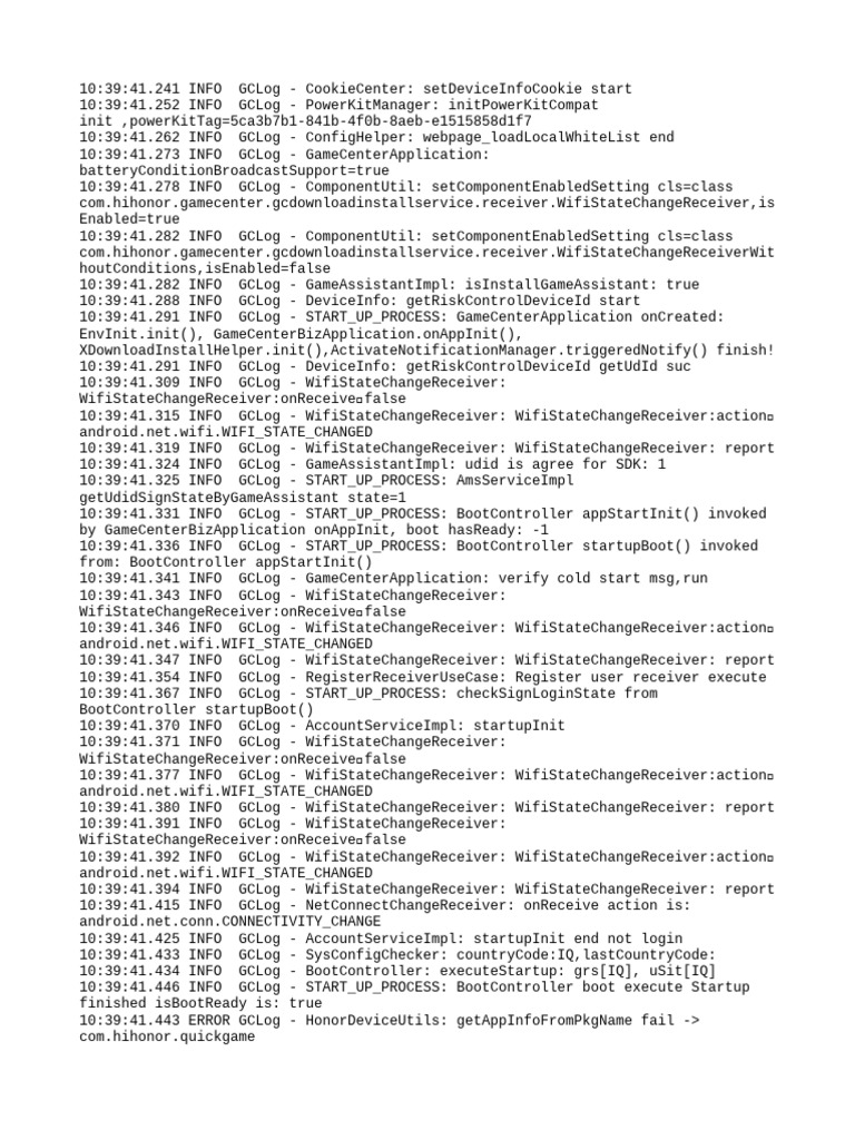 GameCenter Application Startup Logs | PDF | Network Architecture | Networking Standards