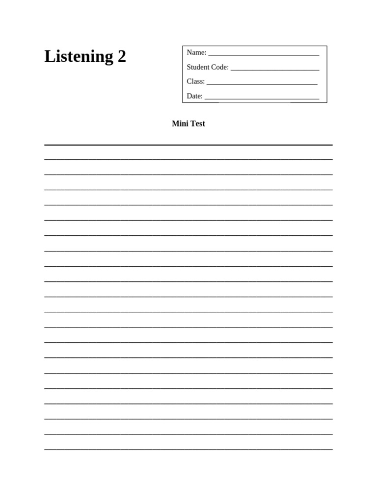 Mini test (sheet) | PDF