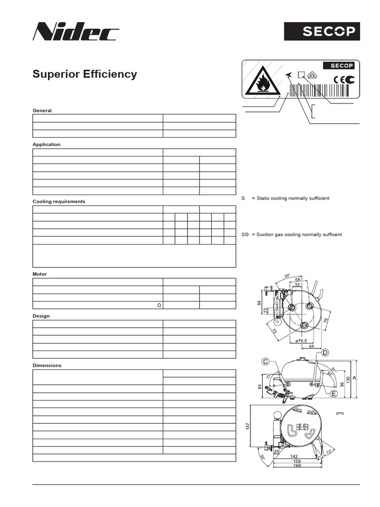 Delta LBP Compressor HXD40AA Specs | PDF | Electricity | Manufactured Goods