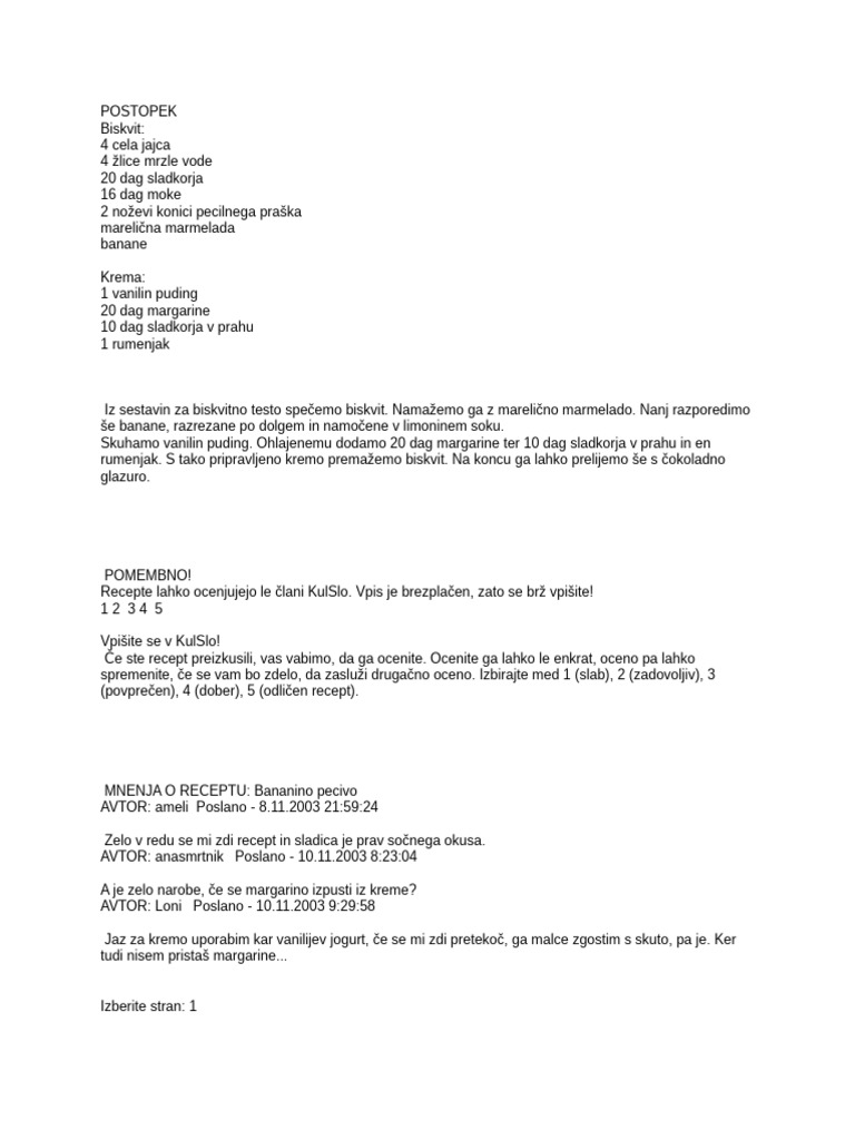 bananino pecivo | PDF