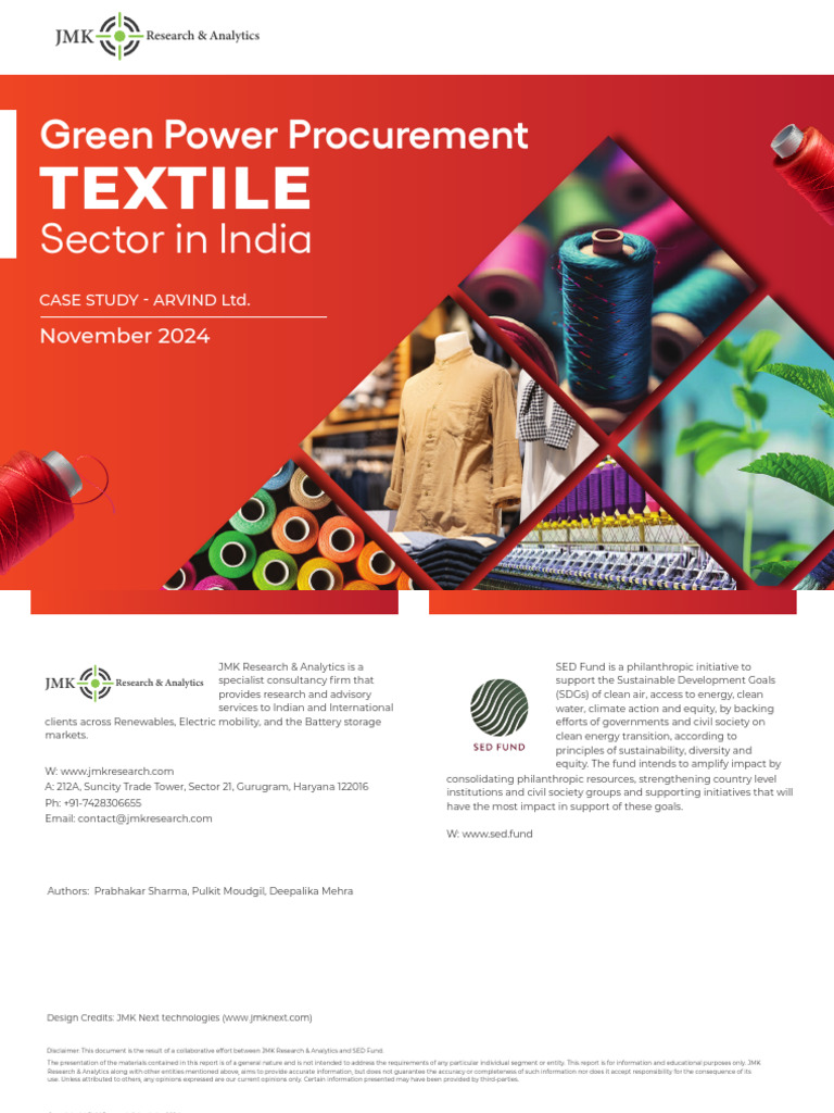 Green Power Procurement in The Indian Textile Sector | PDF | Climate ...